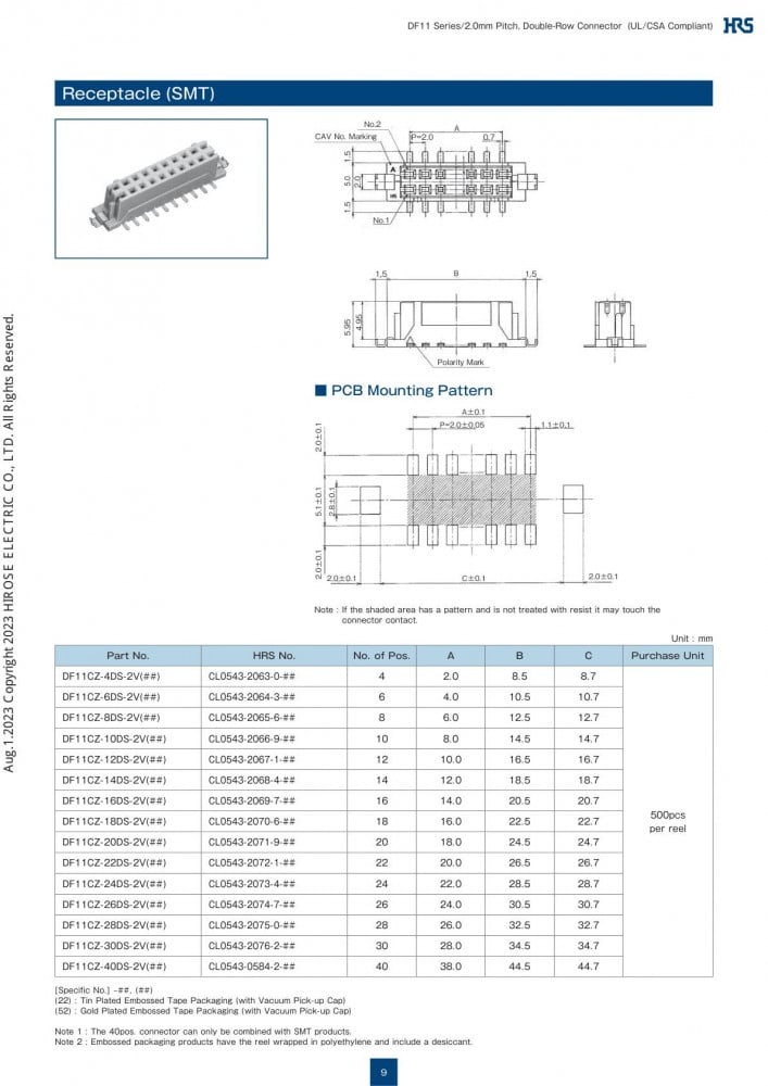 HRS DF11 datasheet page 9