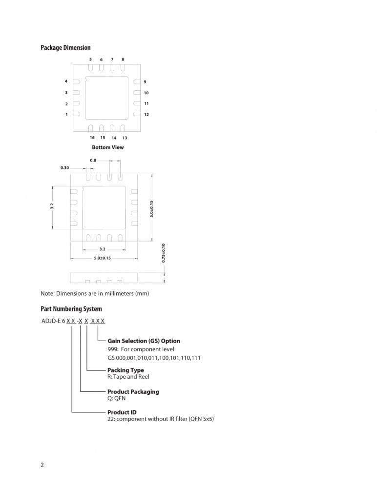 ADJD-E622-QR999 datasheet page 2
