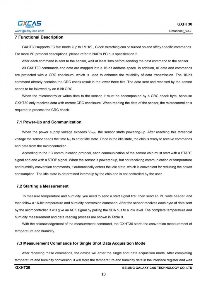 GXHT30C datasheet page 10