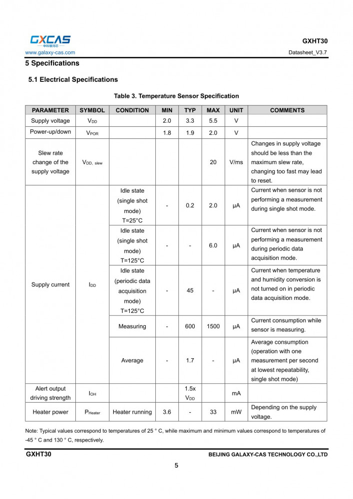 GXHT30C datasheet page 5