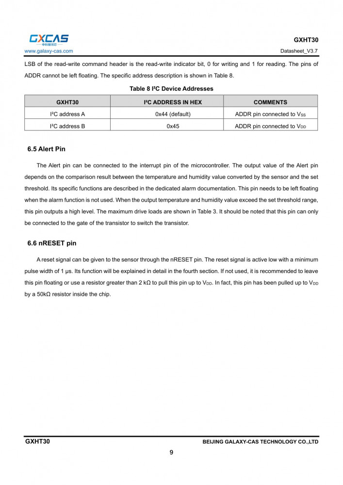 GXHT30C datasheet page 9