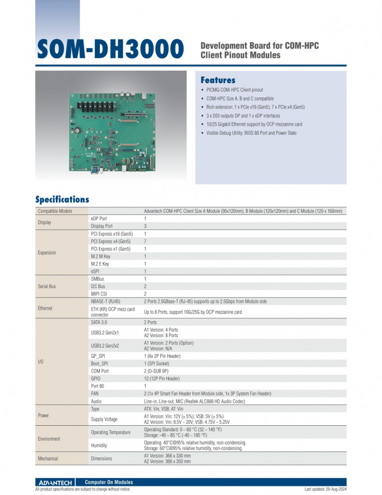 SOM-DH3000 product documentation page 1