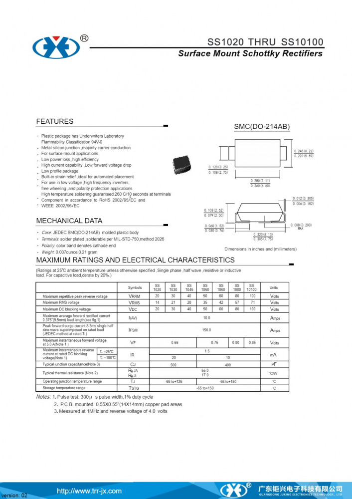 JUXING SS10100 datasheet page 1