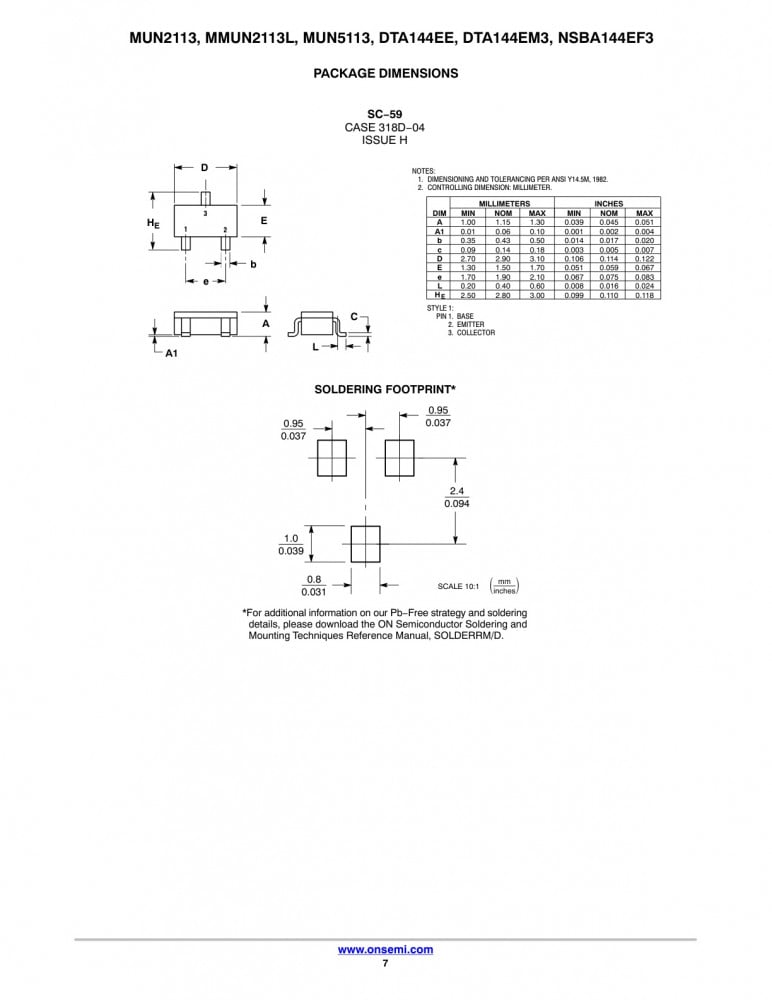 MUN2113T1G datasheet page 7