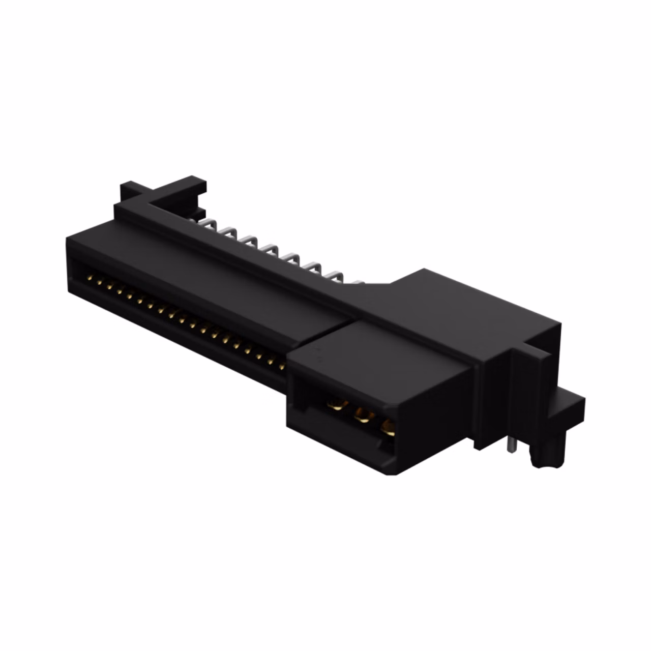 EXTreme LPHPower Receptacle Header, Right-Angle, 2 Power Contacts, 40 Signal Contacts, Select Gold (Au) Plating, for 1.57mm Thick PC Board, with Press-fit Plastic Pegs for sale