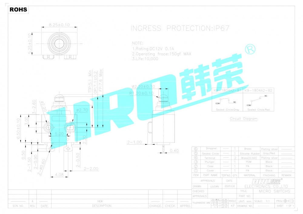 K9-1804A2-B2 manufacturer drawing page 1