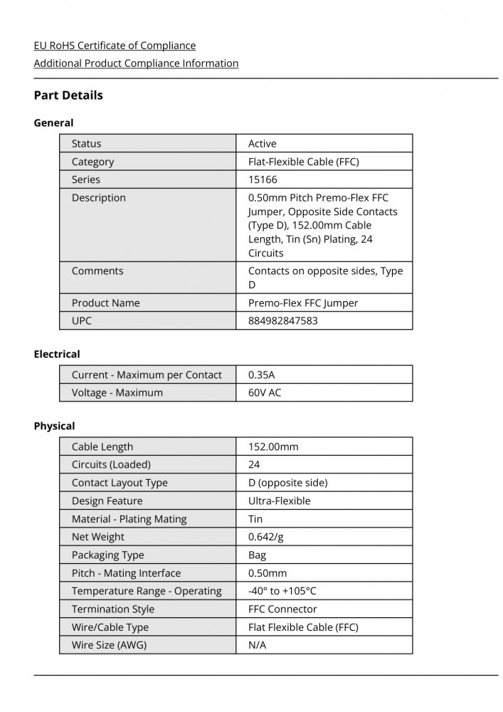 Technical document page 2 for MOLEX 151660260