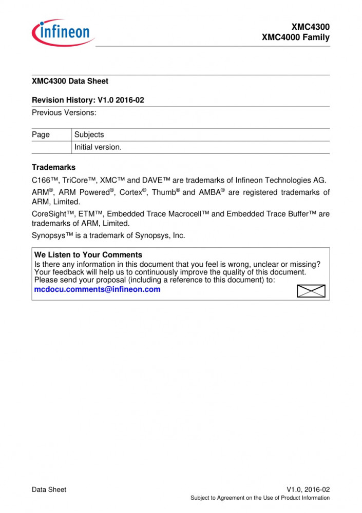 XMC4300 datasheet page 4
