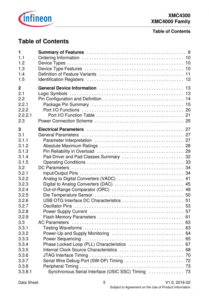 XMC4300 datasheet page 5