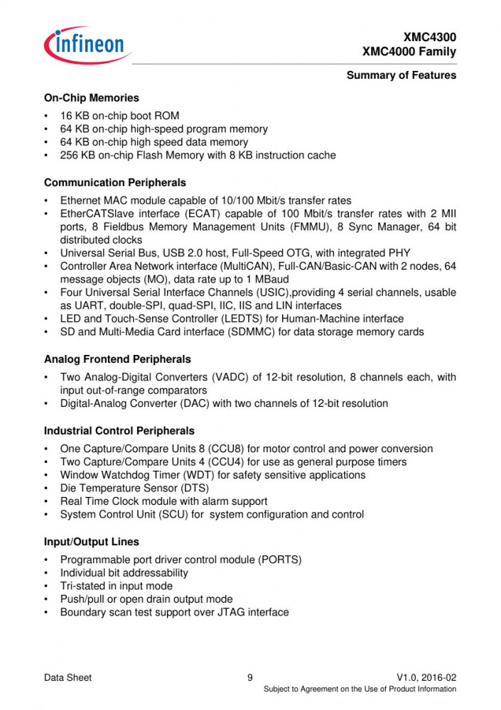 XMC4300 datasheet page 9