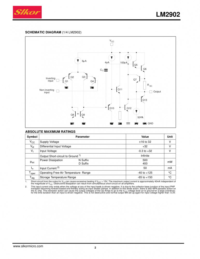 LM2902 datasheet page 2