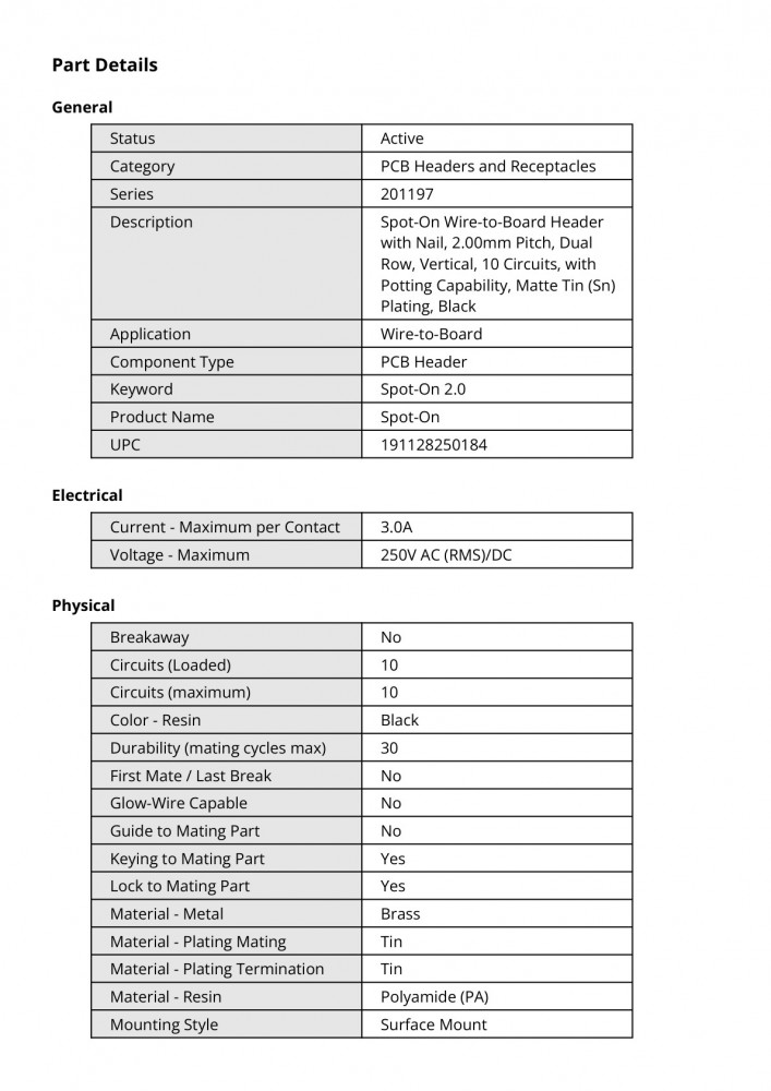 MOLEX 2011970101 technical document page 2