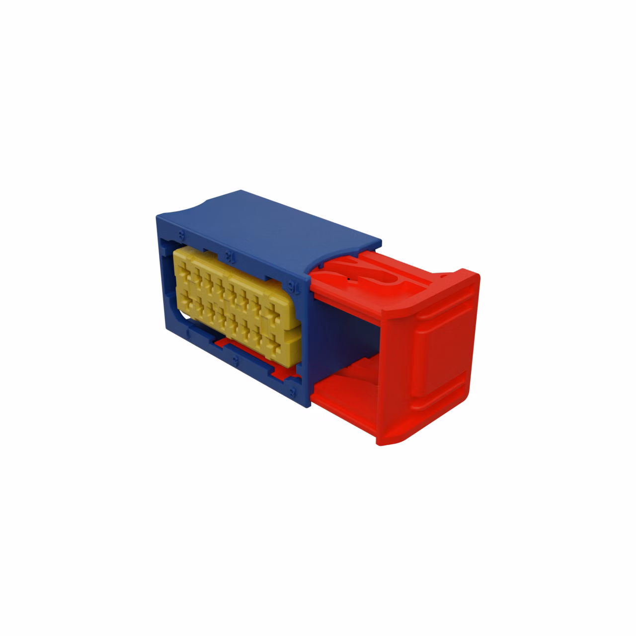 3.33mm / 6.00mm Pitch Hybrid Inline Female Housing, Right Slide Orientation, Dual Row, 16 Circuits, Blue for sale