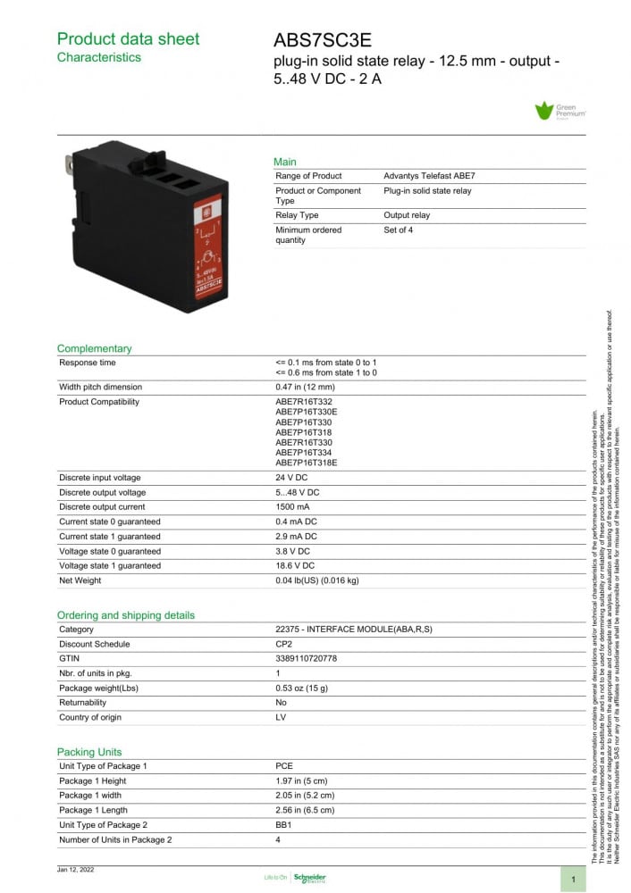 ABS7SC3E technical document page 1