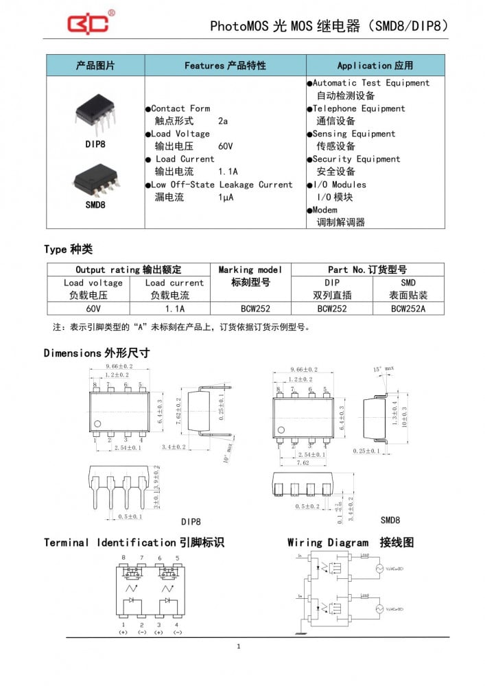 BCW252 datasheet page 1