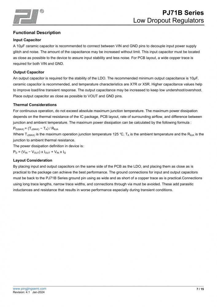 PJ71BK50SA datasheet page 7