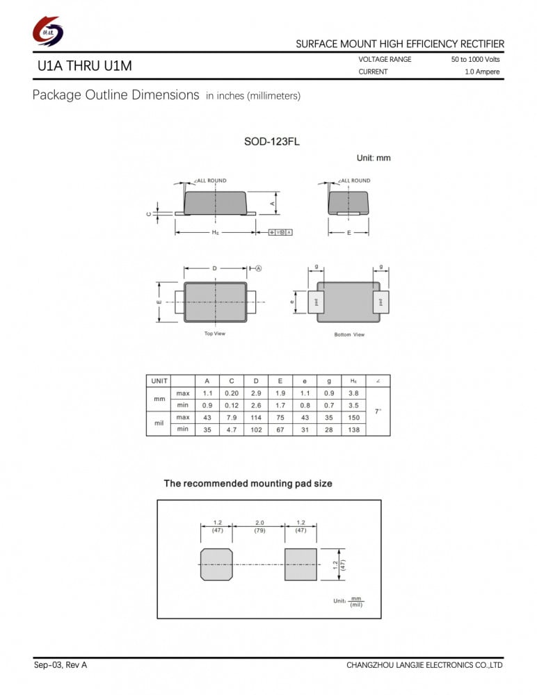 U1M datasheet page 3