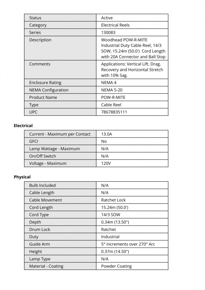 Technical document page 2 for product 1300830251
