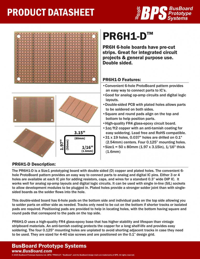 PR6H1-D board technical reference image 1