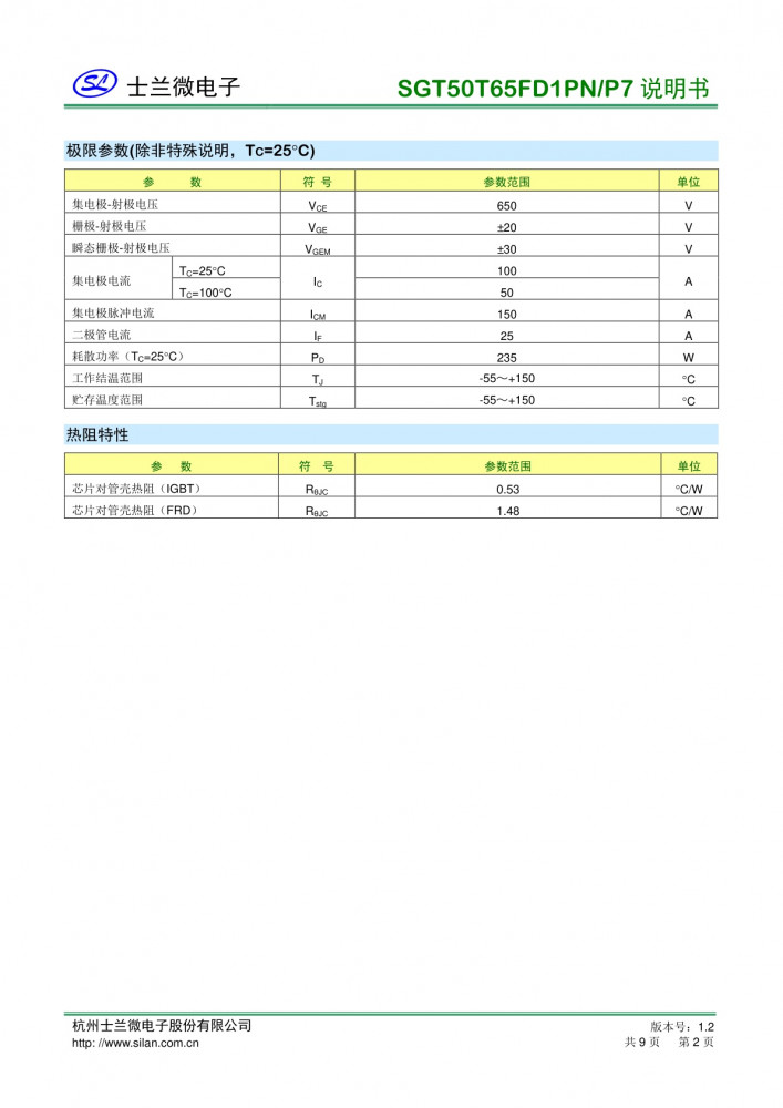 SGT50T65FD1PN datasheet page 2