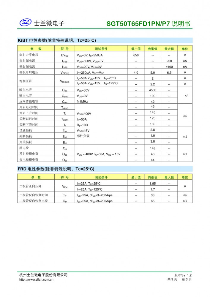 SGT50T65FD1PN datasheet page 3