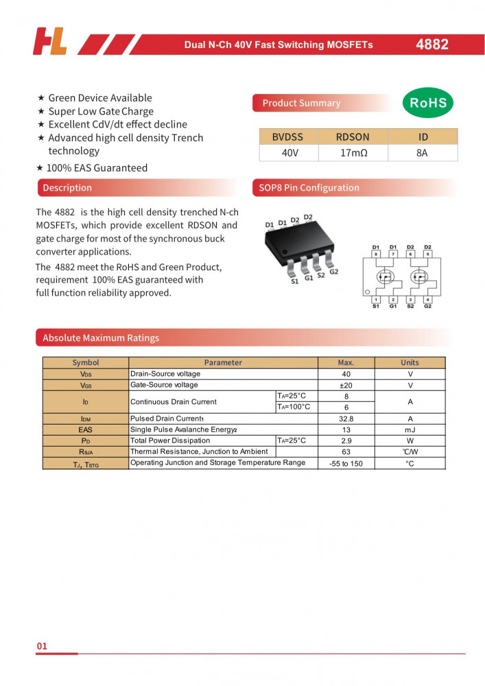 HL 4882 datasheet page 1