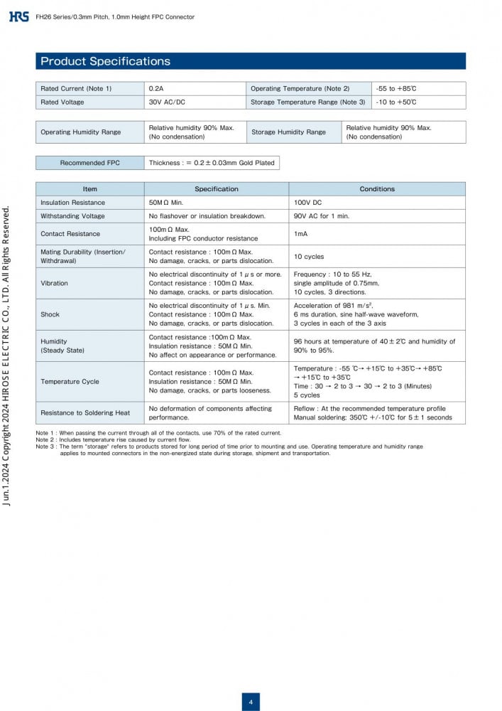 FH26W series technical document page 4