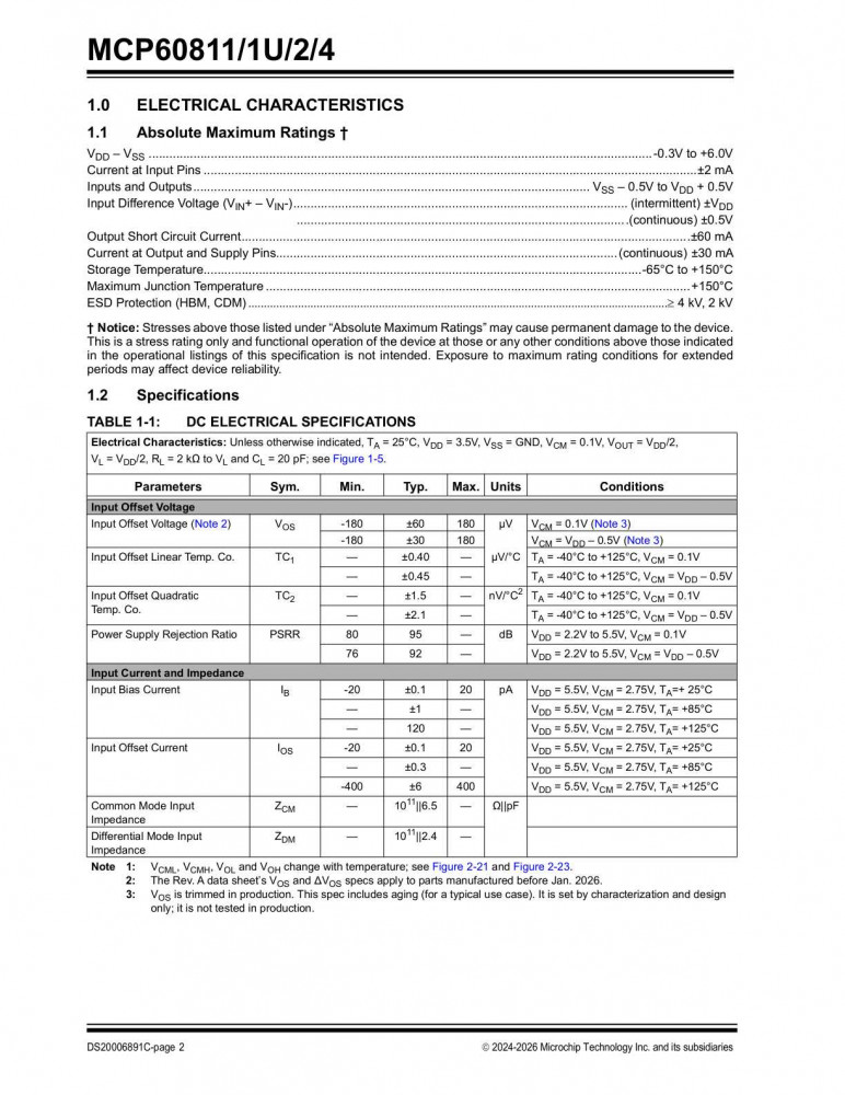 MCP60812 datasheet page 2 preview