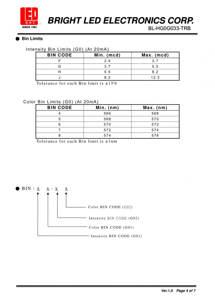 BL-HG0G033-TRB datasheet page 5