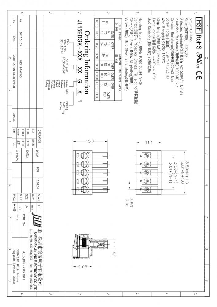 JILN JL15EDGK-38109G01 technical drawing