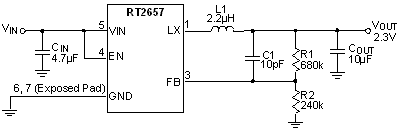 RT2659 - 6A, 6V, Synchronous Step-Down Converter with REFIN