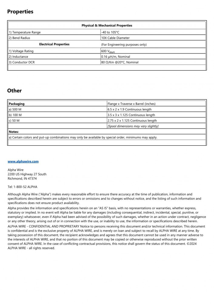 Alpha Wire 67025 RD321 technical specification page 2