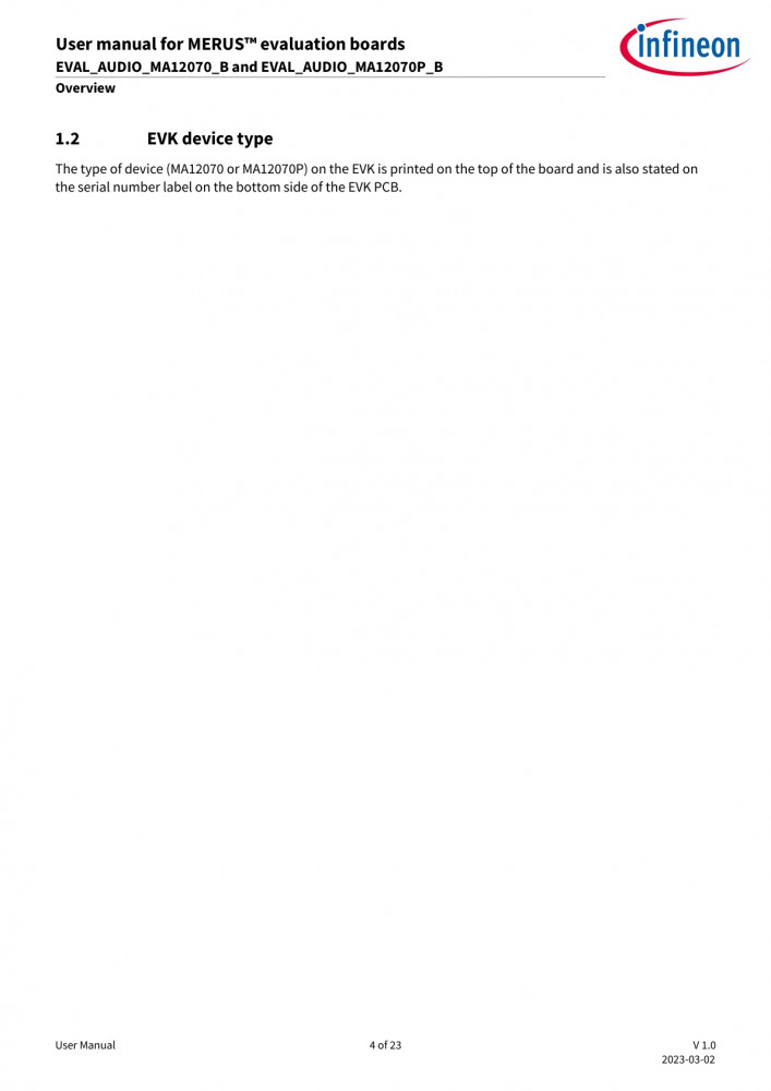 Infineon MA12070P evaluation board manual page 4