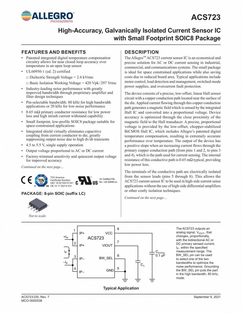 ACS723 datasheet page 1