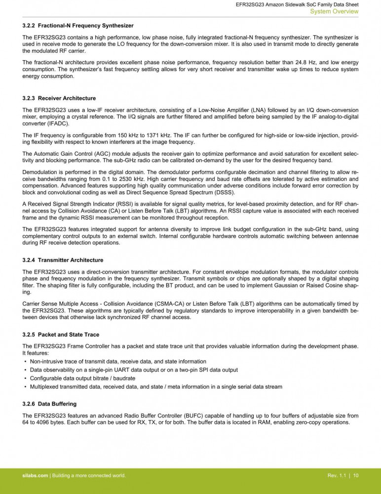 EFR32SG23 datasheet page 10