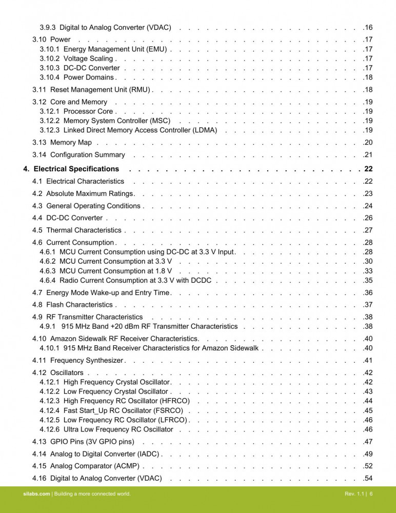 EFR32SG23 datasheet page 6