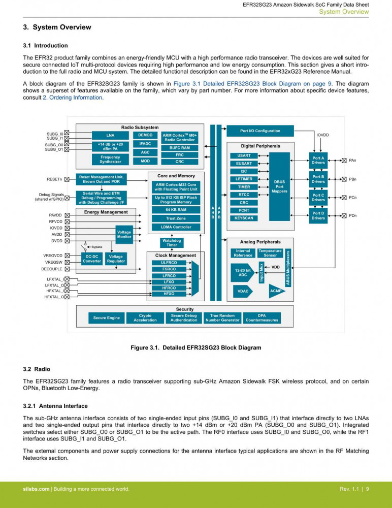 EFR32SG23 datasheet page 9
