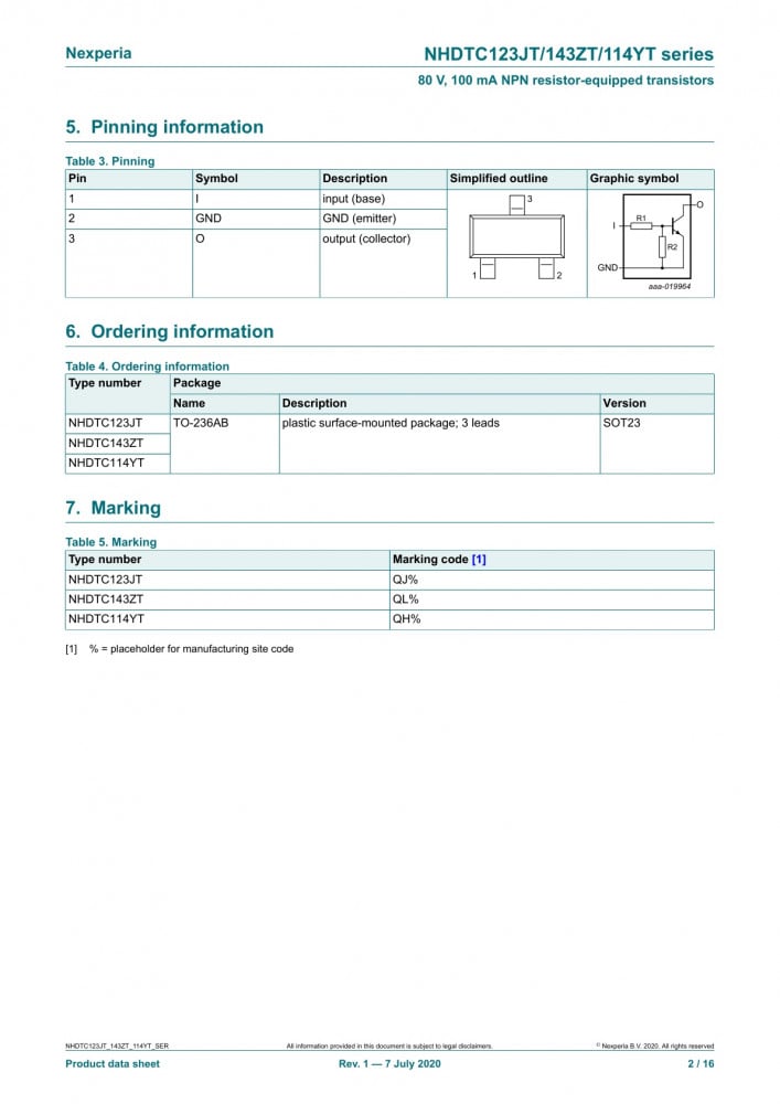 NHDTC123JTR datasheet page 2