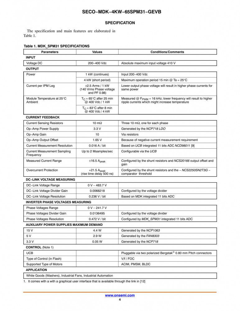 SECO-MDK-4KW-65SPM31-GEVB technical document page 4