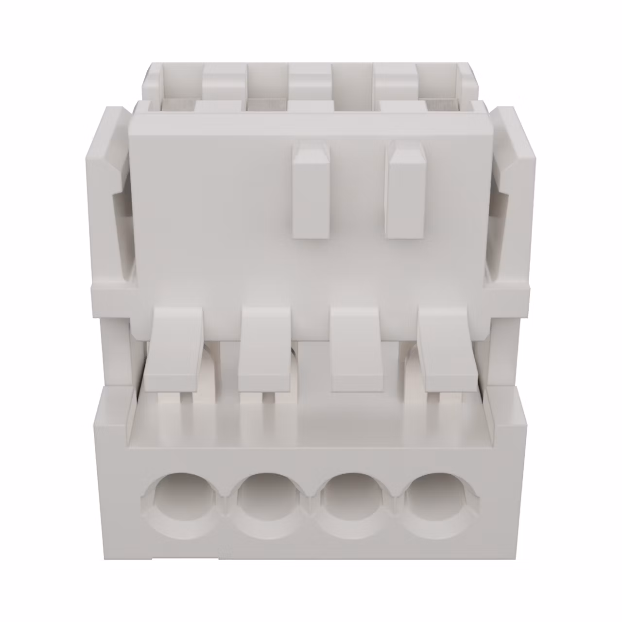 Appli-Mate RAST 2.5 IDT Housing, 2.50mm Pitch, with Side Latches, Female, 4 Circuits, Position Keys A, B & E Removed, Voided Circuit 3, Red Color Stripe for sale