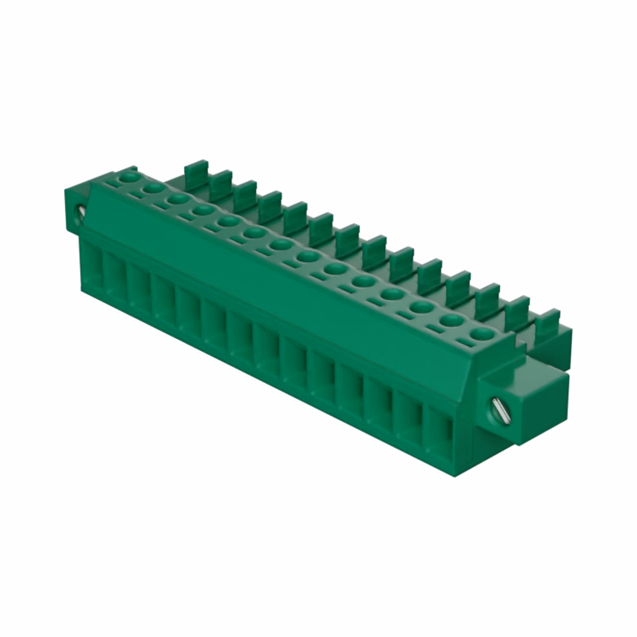 3.50mm Pitch Eurostyle Horizontal Plug, with Retention Screws, Green Housing, 14 Circuits for sale