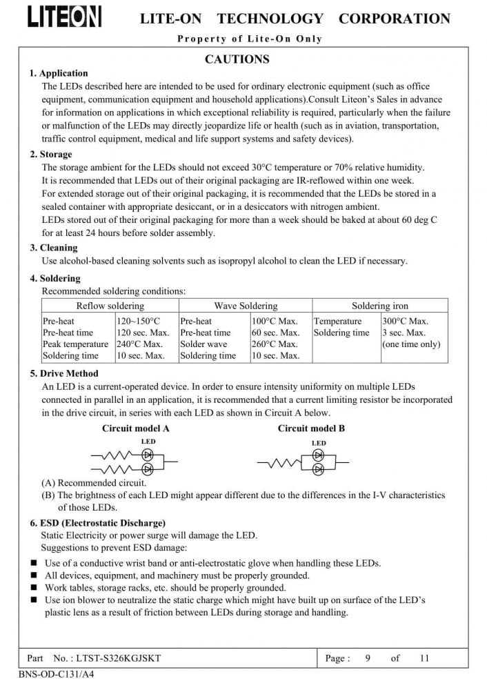 LTST-S326KGJSKT datasheet page 9