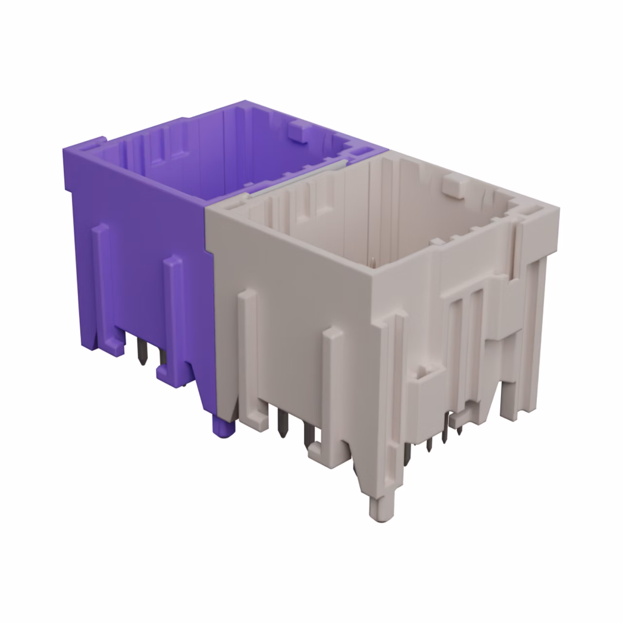 stAK50h 2 Bay Vertical Hybrid Header, 37 Circuits, Bay 1: 12 Circuits/Key 3/Purple; Bay 2: 25 Circuits/Key 2/Gray; Tray for sale