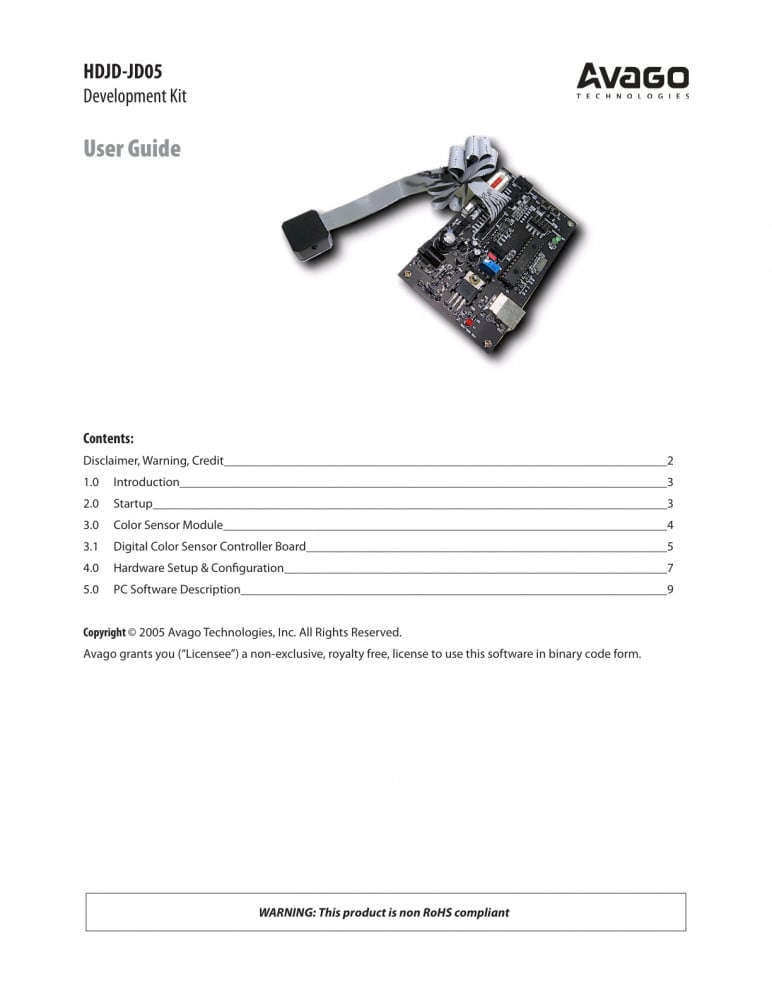 HDJD-JD05 document page 1