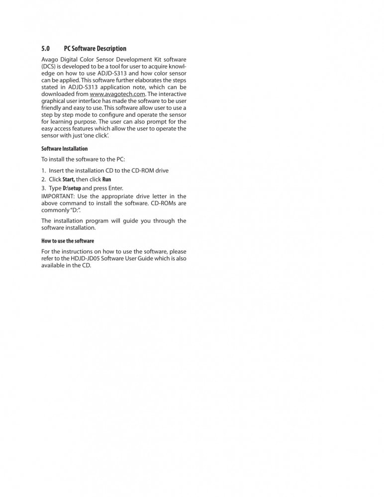 HDJD-JD05 document page 9
