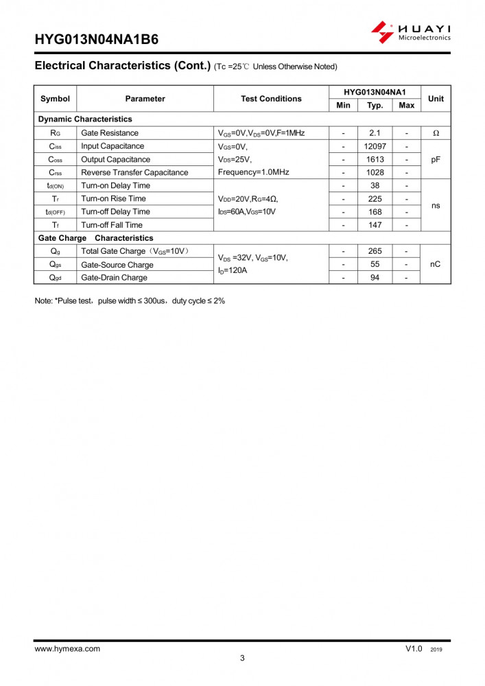 HYG013N04NA1B6 datasheet page 3