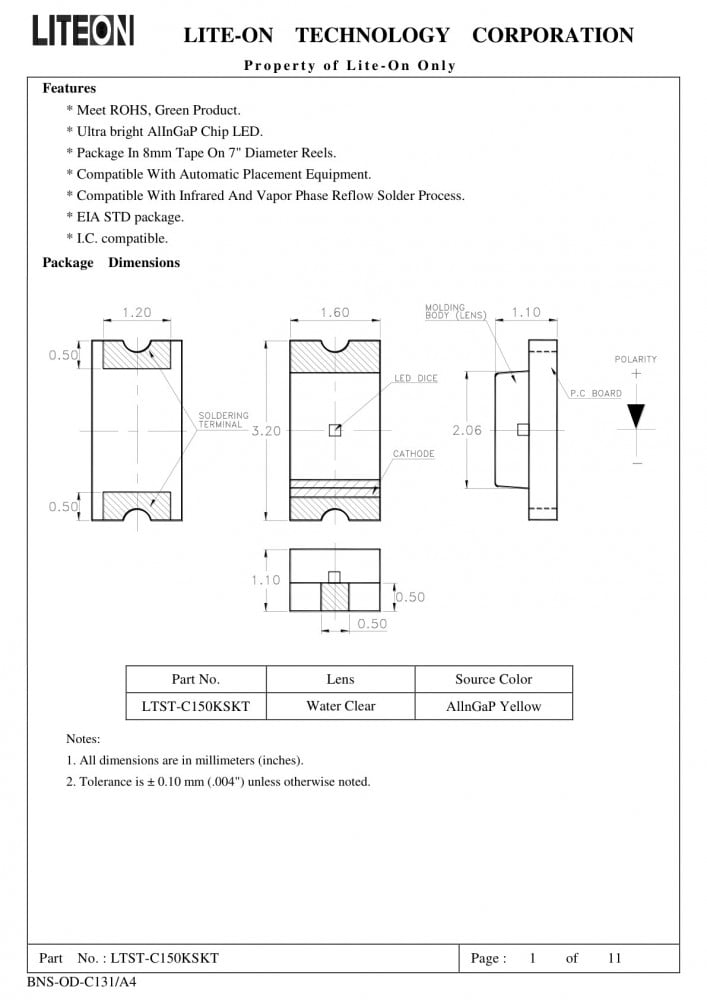 LTST-C150KSKT datasheet page 2