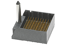 Impact 100 Ohm 5 Pair Vertical Orthogonal Header Right Guide, Left Endwall, 12 Columns, 180 Circuits, Pin Length 5.50mm, Plated Through Hole Dimension 0.39mm, Lead-Free