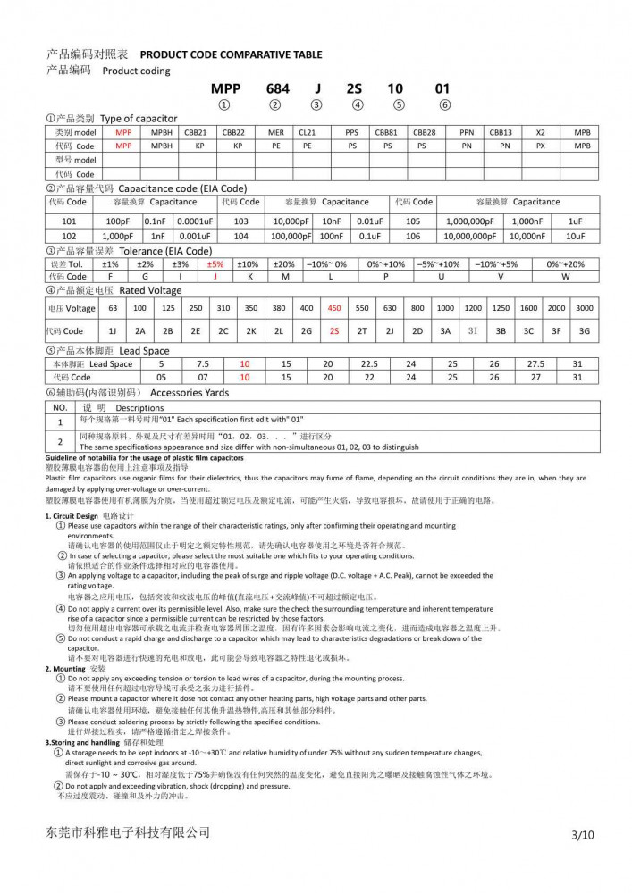MPP684J2S1001 specification page 3