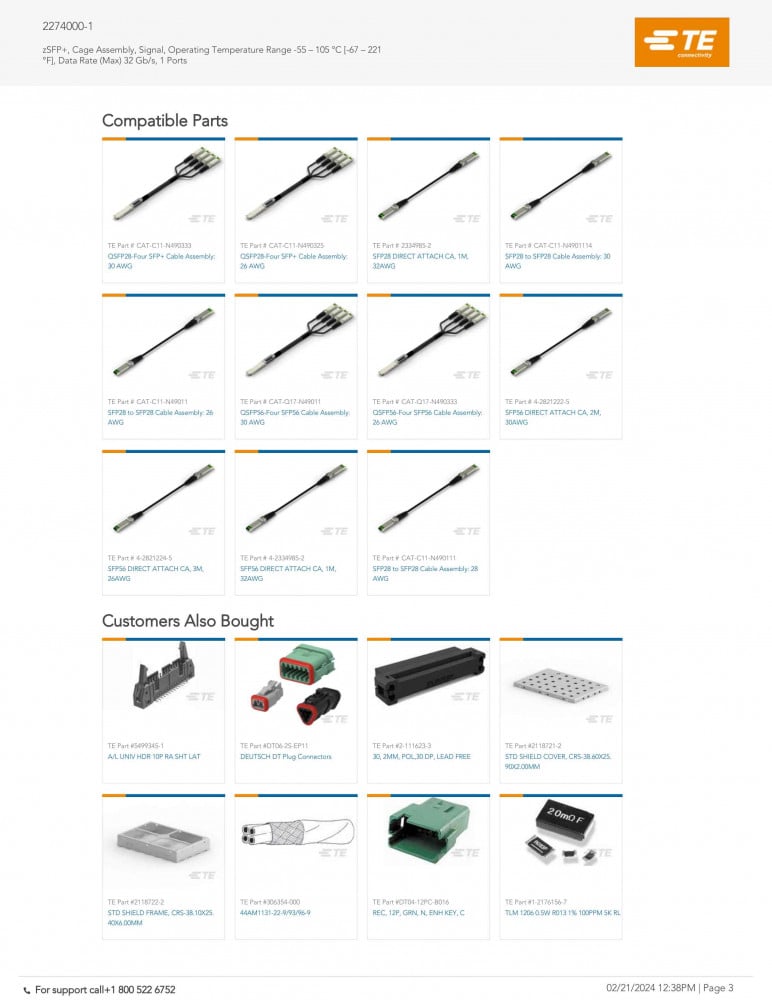 TE Connectivity 2274000-1 technical drawing page 3